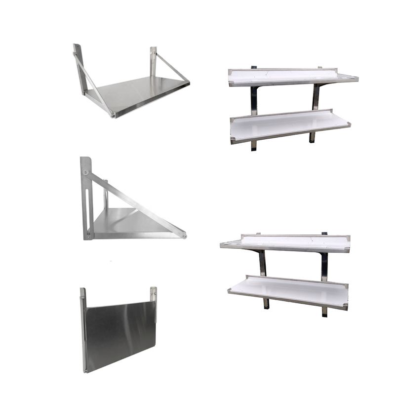 SUS 201 304 Commercial Kitchen Wall Shelf 1000x300x300mm Hanging ...
