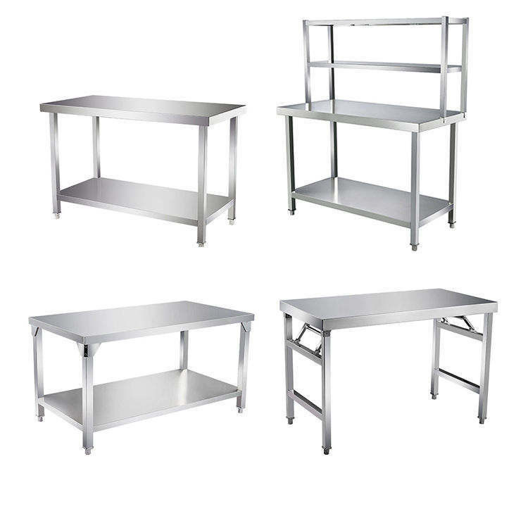 0.8mm 1.0mm 1.2mm Stainless Steel Commercial Kitchen Work Table For ...