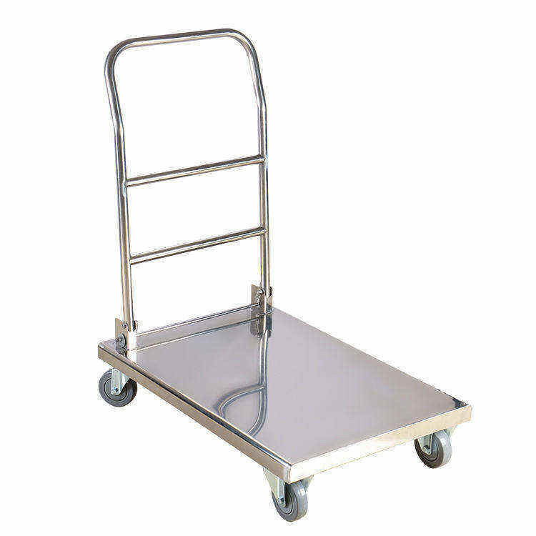 304 Stainless Steel Foldable Flatbed Push Cart Customized Size Folding ...