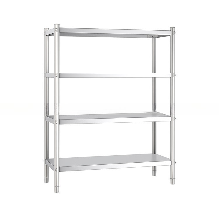 Silver Stainless Steel 4 Tier Shelf Heavy Duty Storage Rack For Hotel ...