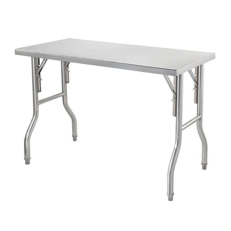 Folding Stainless Steel Kitchen Table Adjustable Feet For Hotel ...